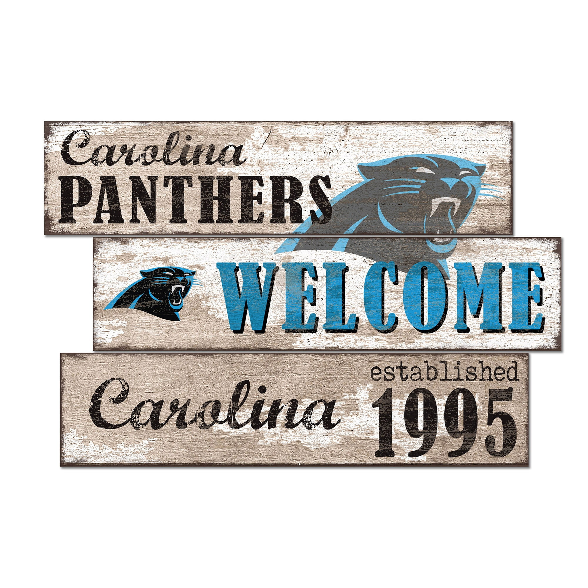 Carolina Panthers 24" 3-Plank Welcome Sign - Walmart.com