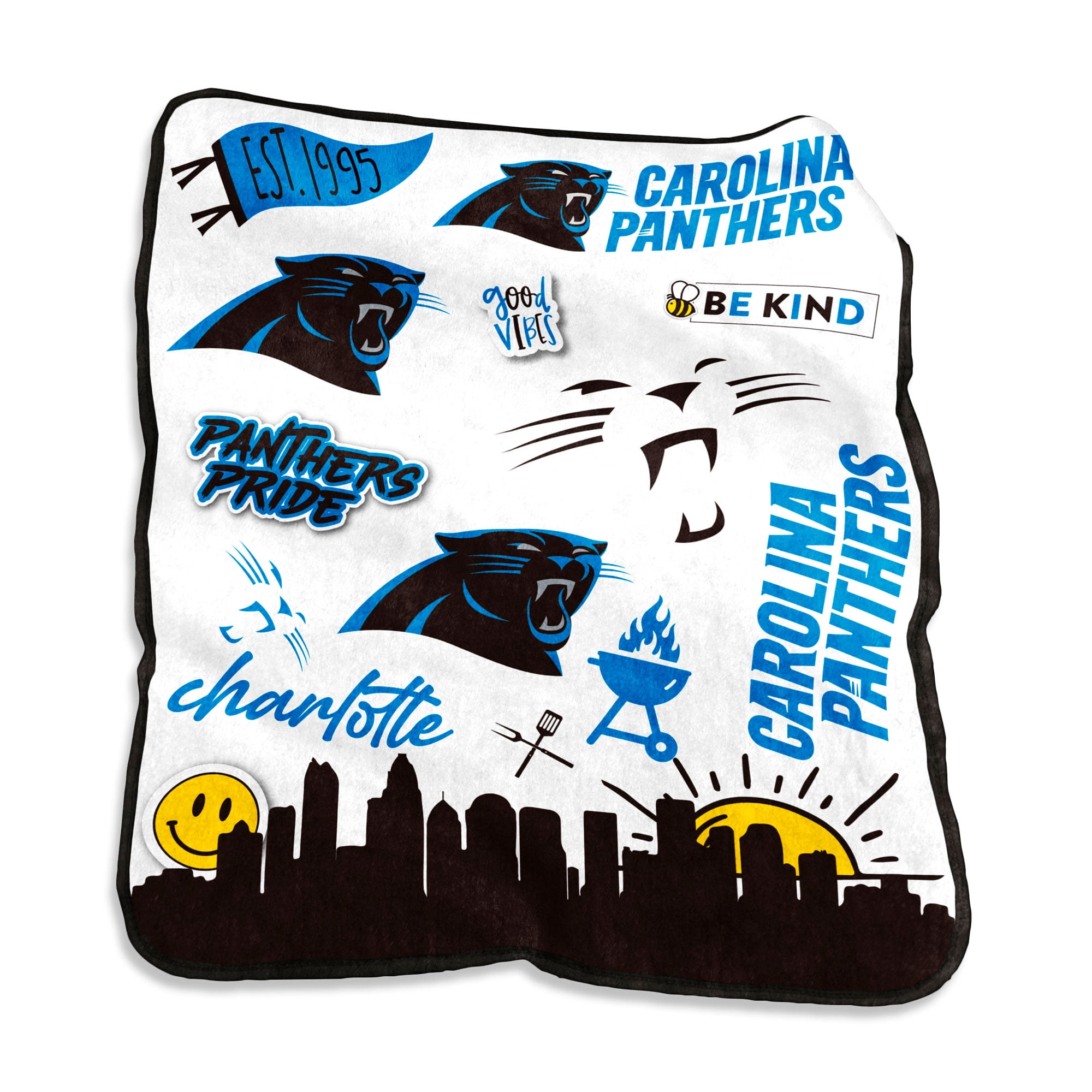 Carolina Panthers 50'' x 60'' Native Raschel Plush Throw Blanket ...