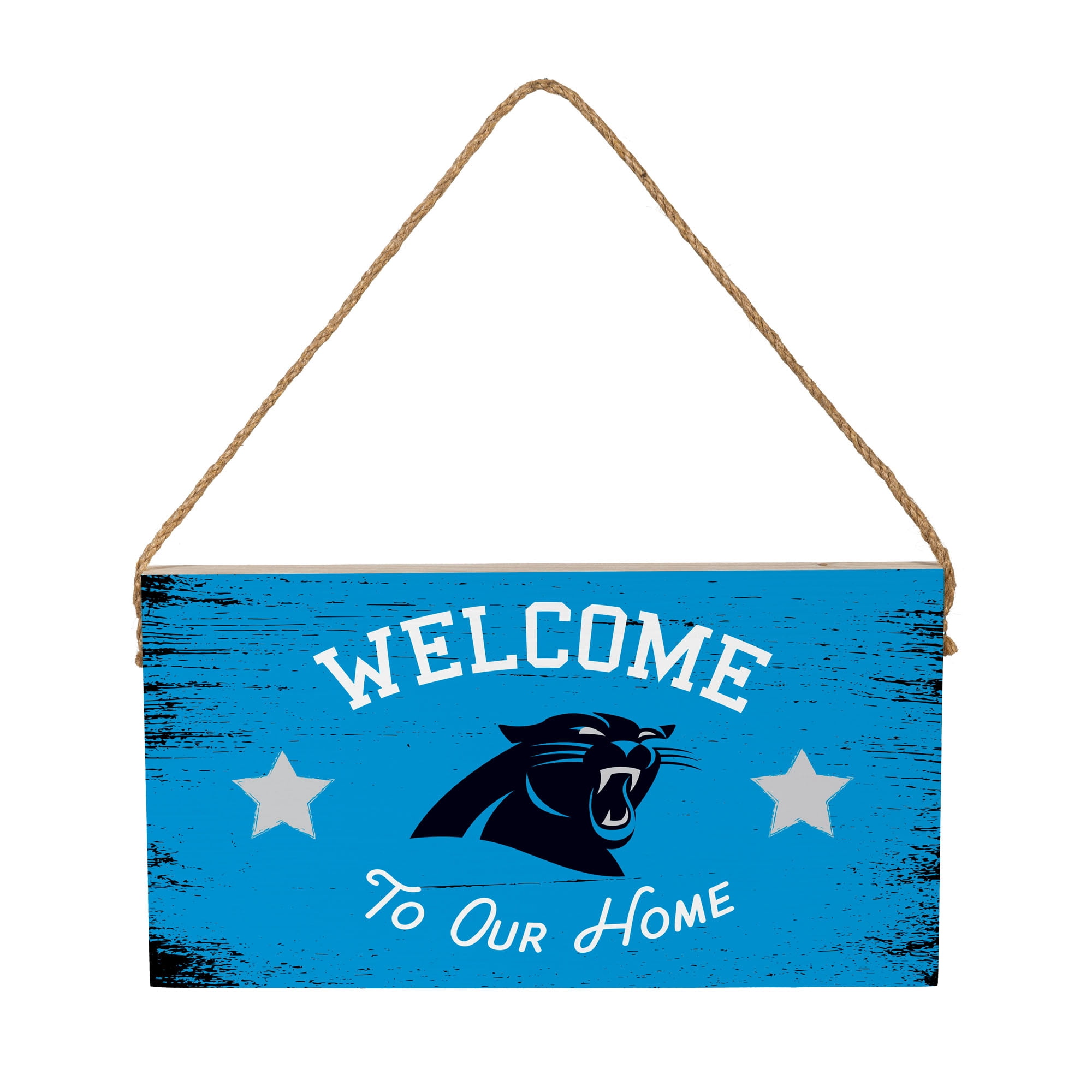 Carolina Panthers 6" x 11" Welcome Home Wood Wall Sign with Rope Hanger ...