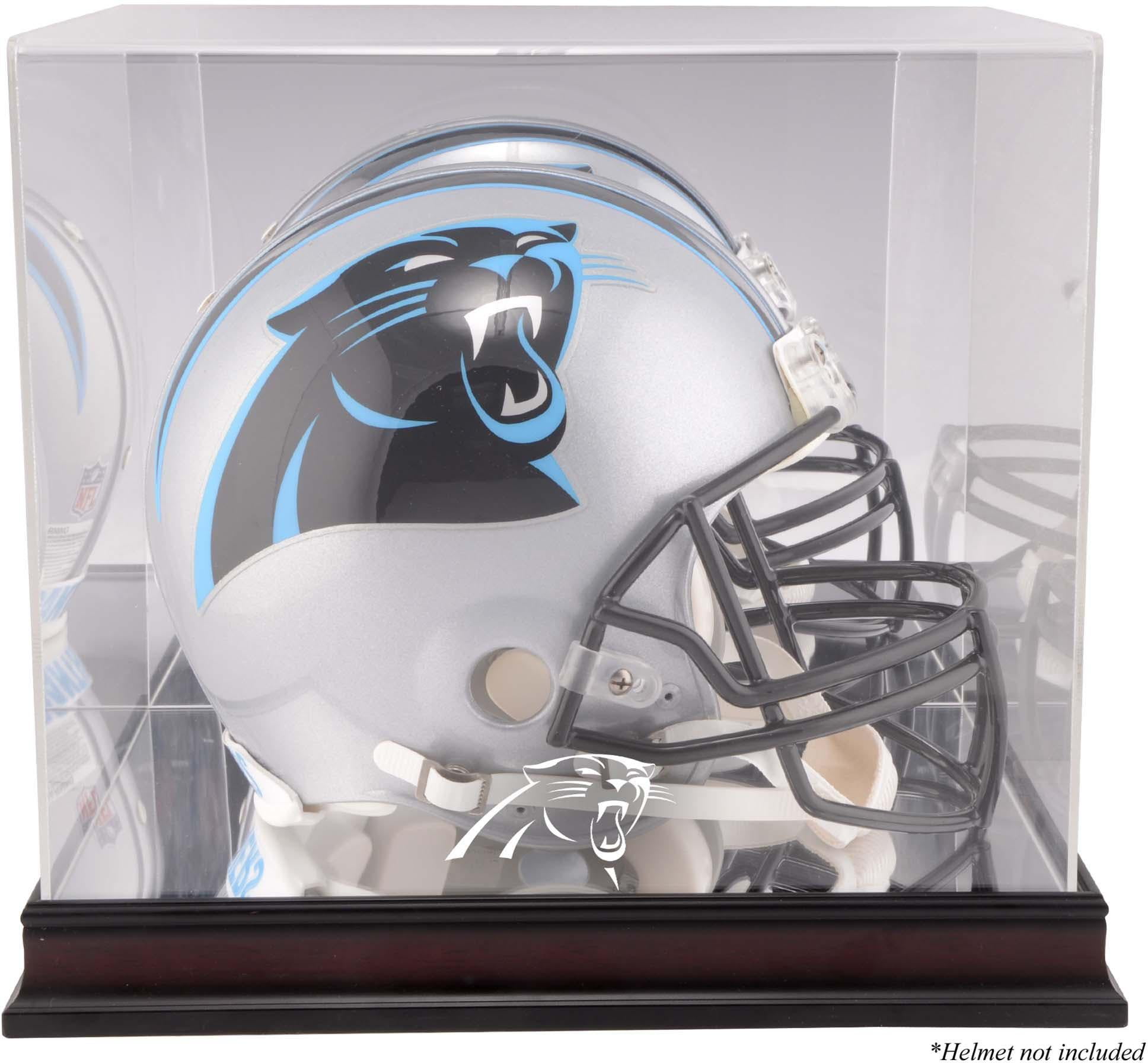 Carolina Panthers Mahogany Helmet Logo Display Case with Mirror Back ...