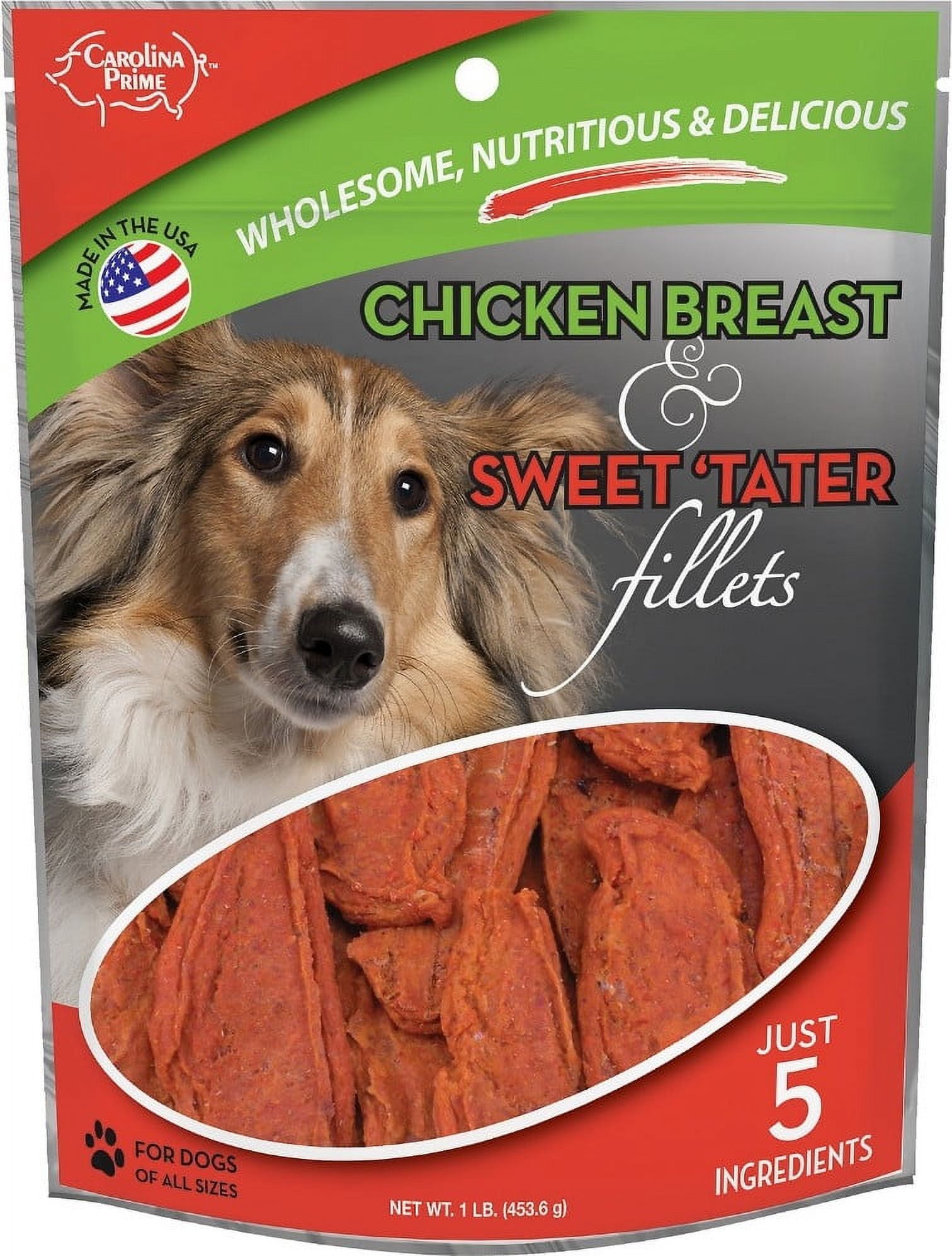 Carolina Prime 1 lbs Chicken & Sweet Tater Fillets for Dogs - Walmart.com