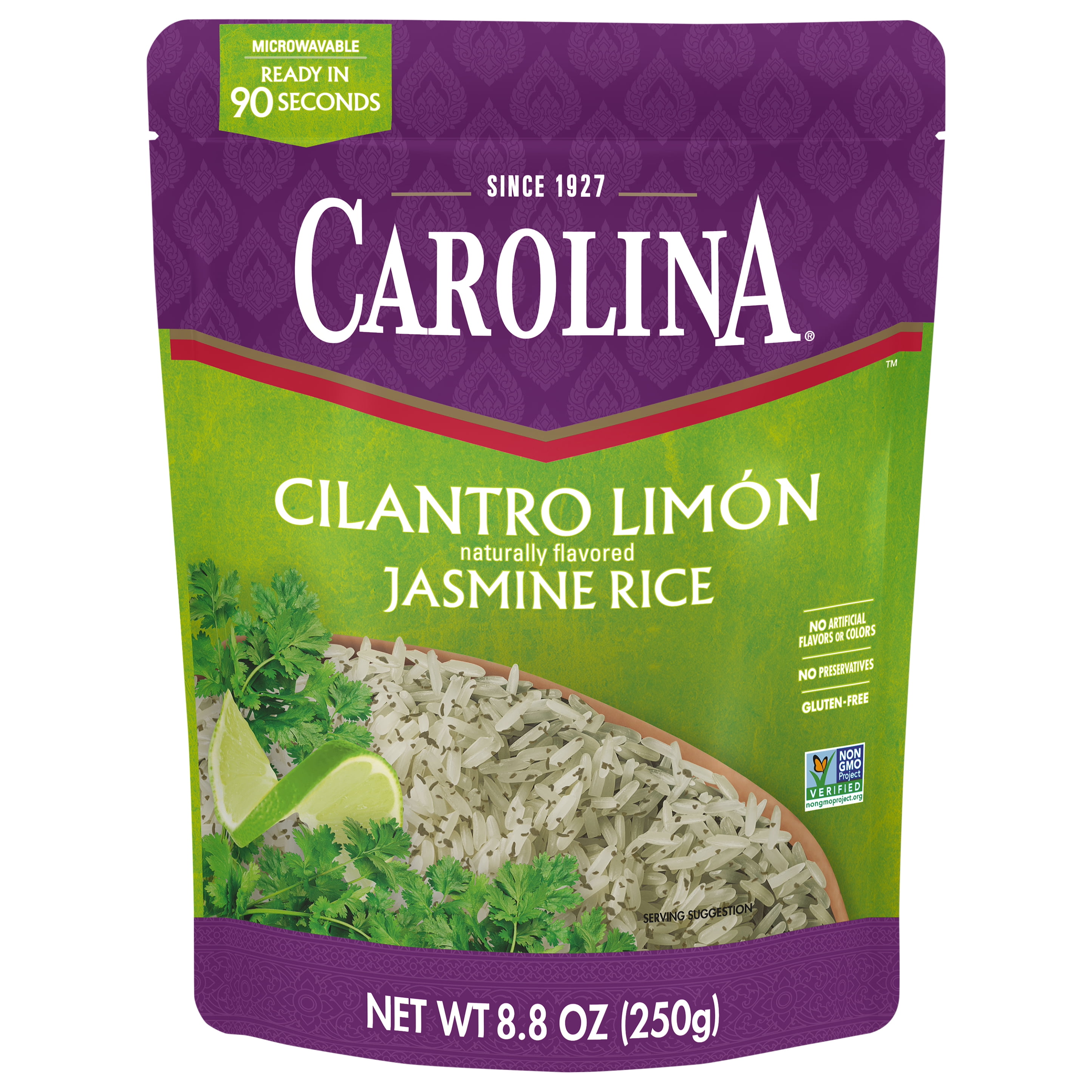 Carolina Ready-to-Heat Cilantro Limón Jasmine Rice, 8.8 oz Bag ...