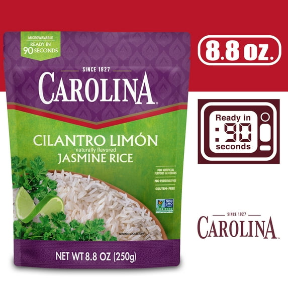 Carolina Ready-to-Heat Cilantro Limón Jasmine Rice, 8.8 oz Bag ...