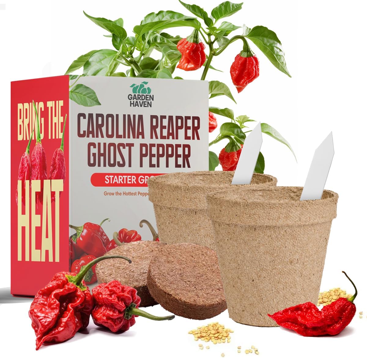 Carolina Reaper Ghost Pepper Grow Kit - All in One Starter Grow Kit ...