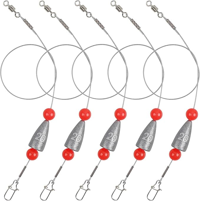 Carolina Rigs for Bass Fishing, 5pcs Pre Rigged Carolina Ready Rigs ...