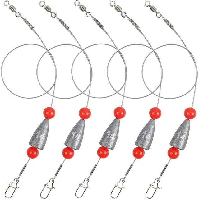 Carolina Rigs for Bass Fishing, 5pcs Pre Rigged Carolina Ready Rigs ...