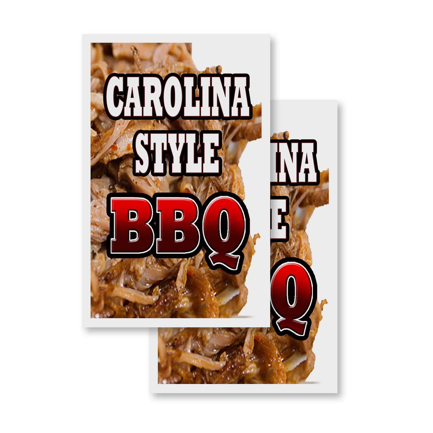 Carolina Style Bbq (2-PACK) 24" x 36" Vinyl Decals | Sign Insert Peel ...