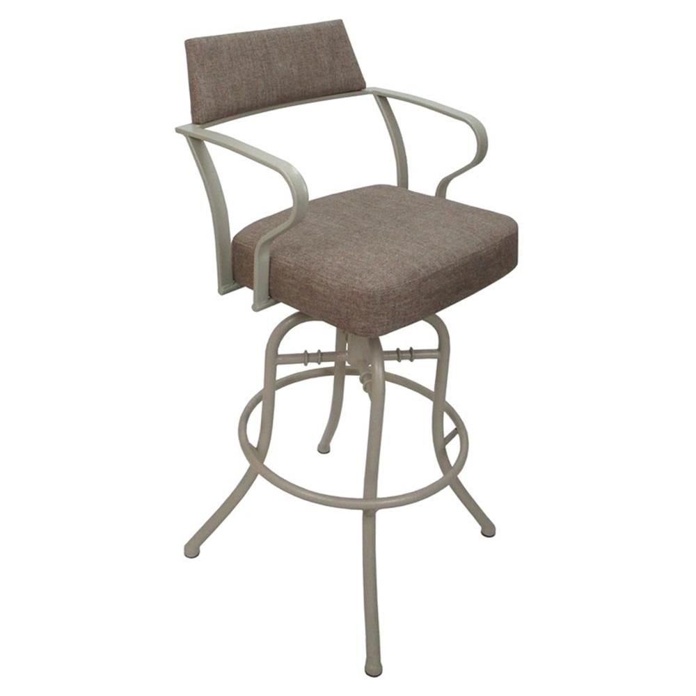 Carolina Swivel Tilt Bar 30" Metal Bar Stool - Basin Beige Fabric ...