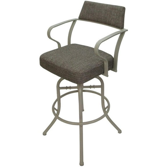 Carolina Swivel Tilt Bar 30" Metal Bar Stool - Brown Fabric - Beige ...