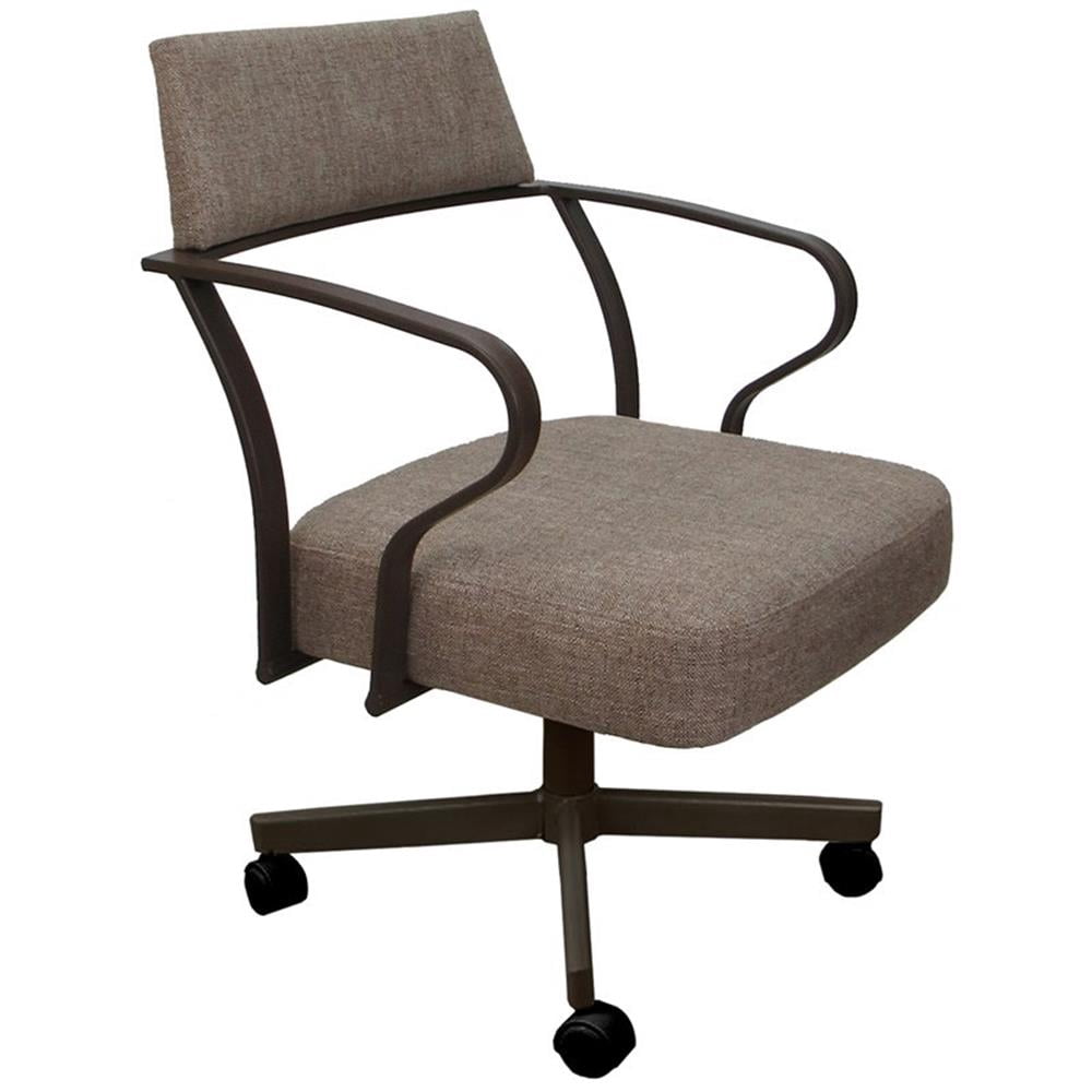 Carolina Swivel Tilt Metal Dining Caster Chair - Basin Beige Fabric ...