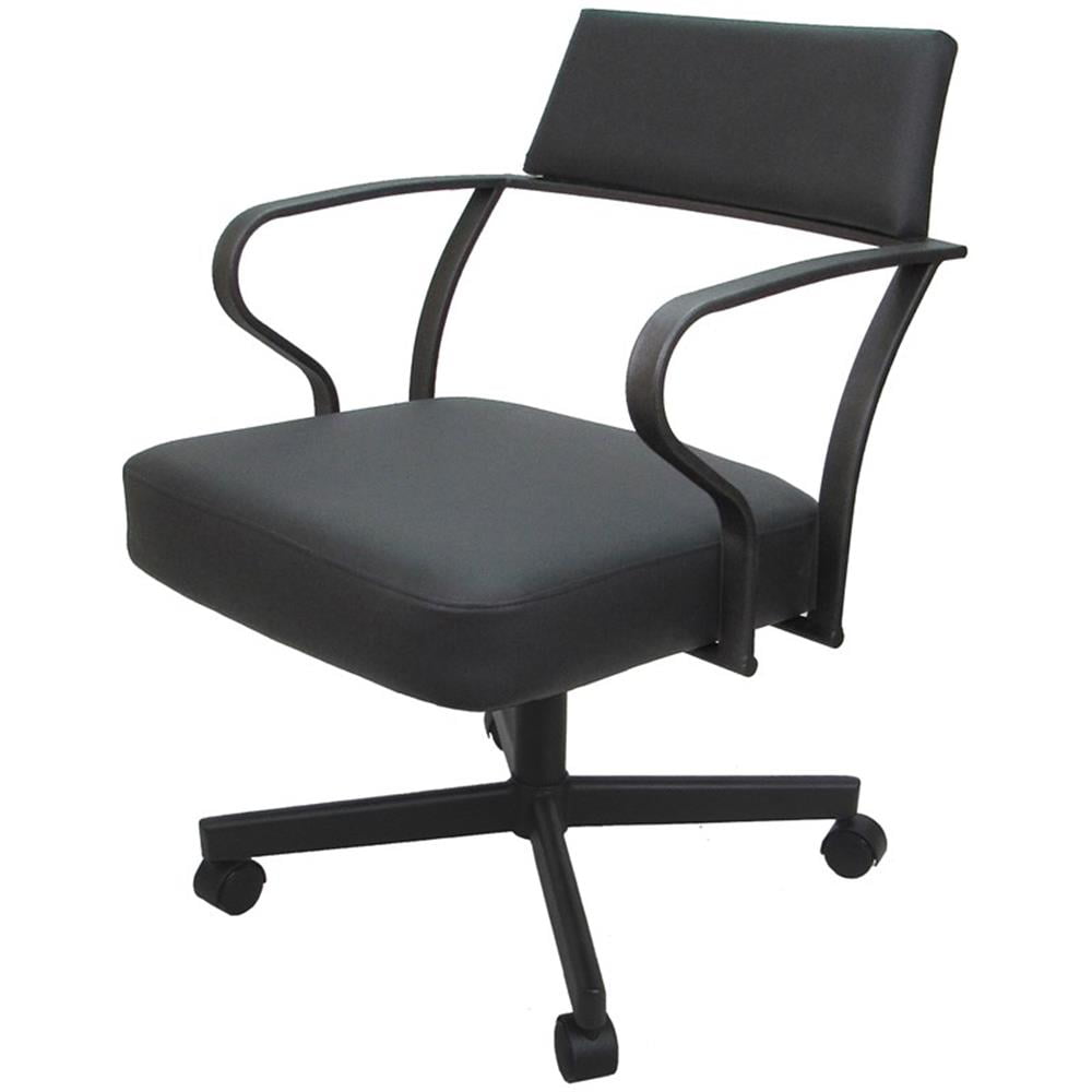 Carolina Swivel Tilt Metal Dining Caster Chair - Gray Vinyl - Gray ...