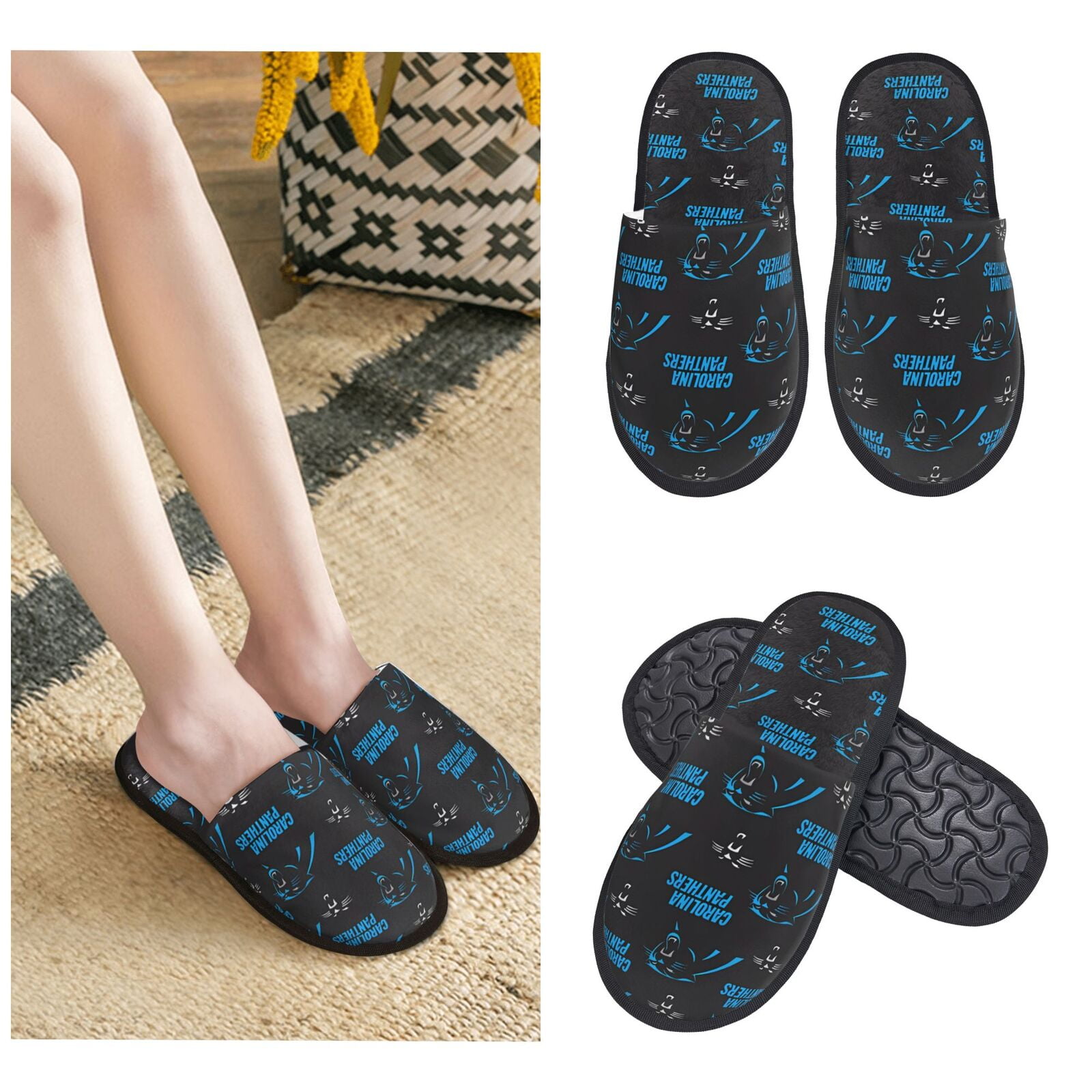 Carolina Team Theme Furry EVA Slippers Warm Slippers Indoor Slippers ...