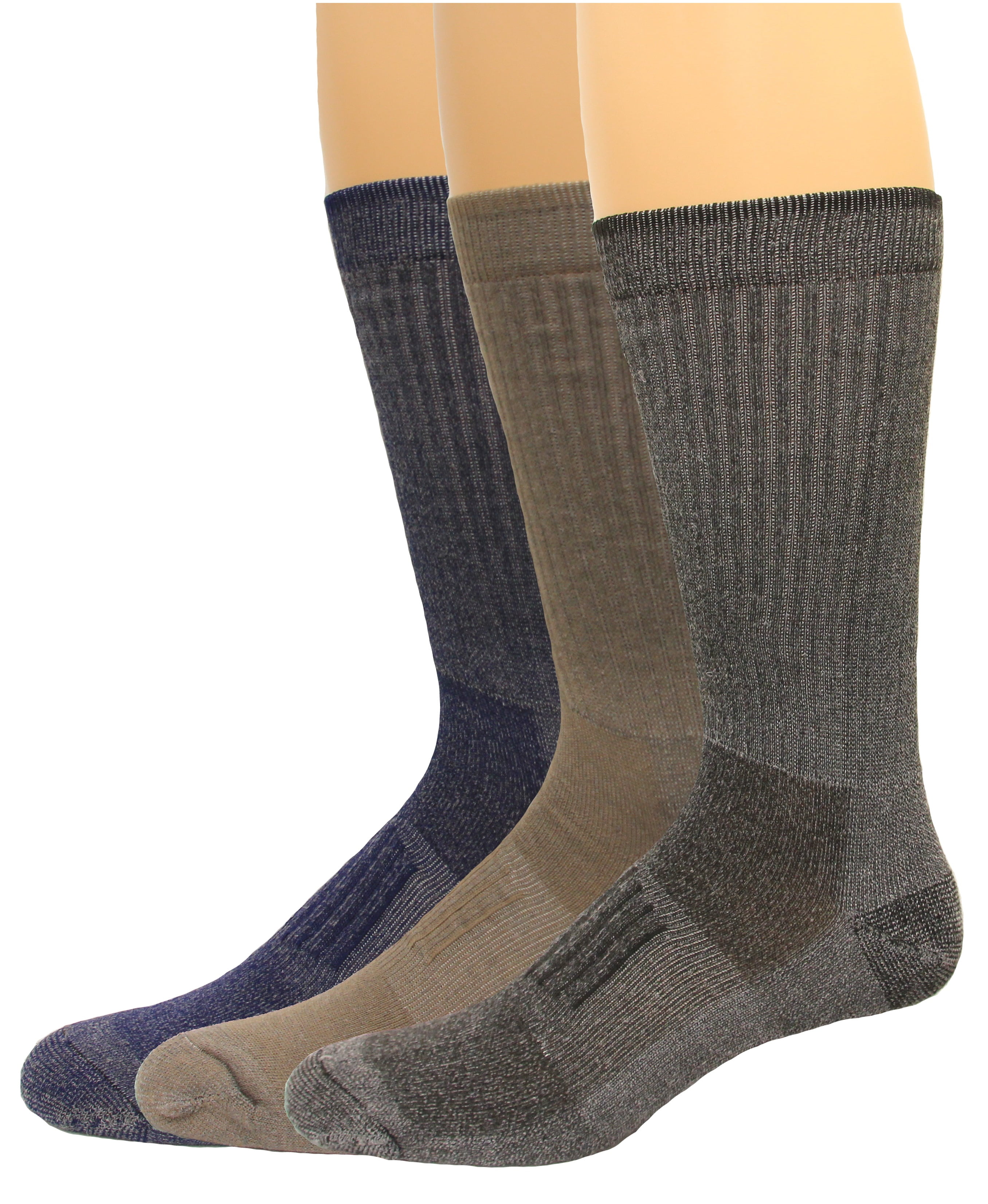 Carolina Ultimate Men's Crew Work Sock 3 Pair, Grey/Stone/Navy, Men's 9 ...
