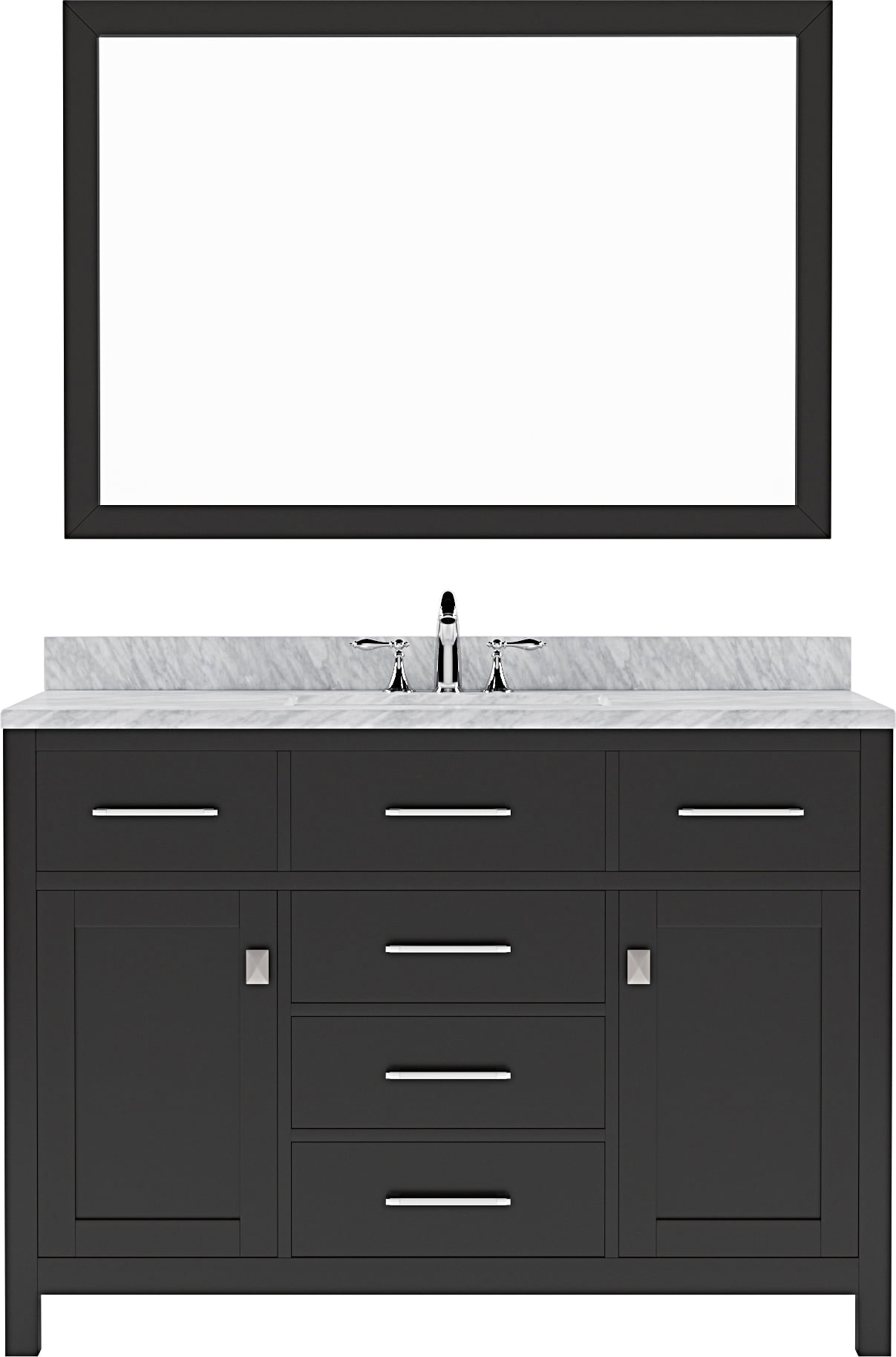 Caroline 48" Single Bath Vanity in Espresso with White Marble Top and ...