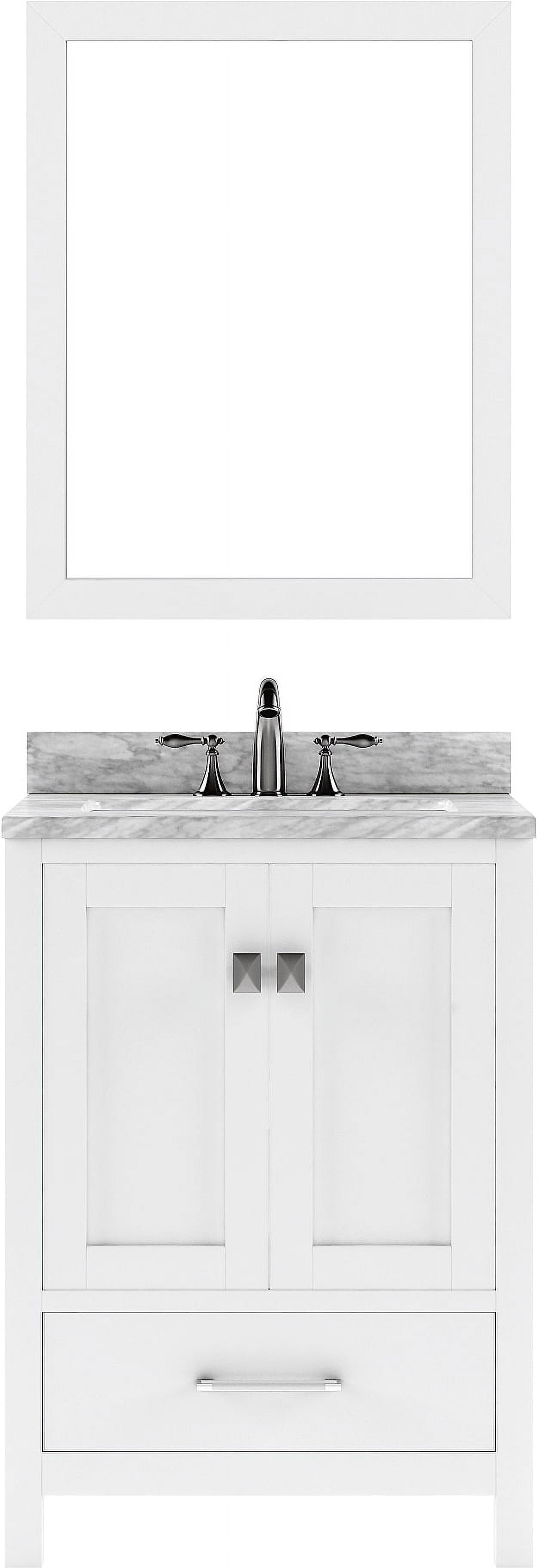 Caroline Avenue 24" Single Bath Vanity in White with White Marble Top ...