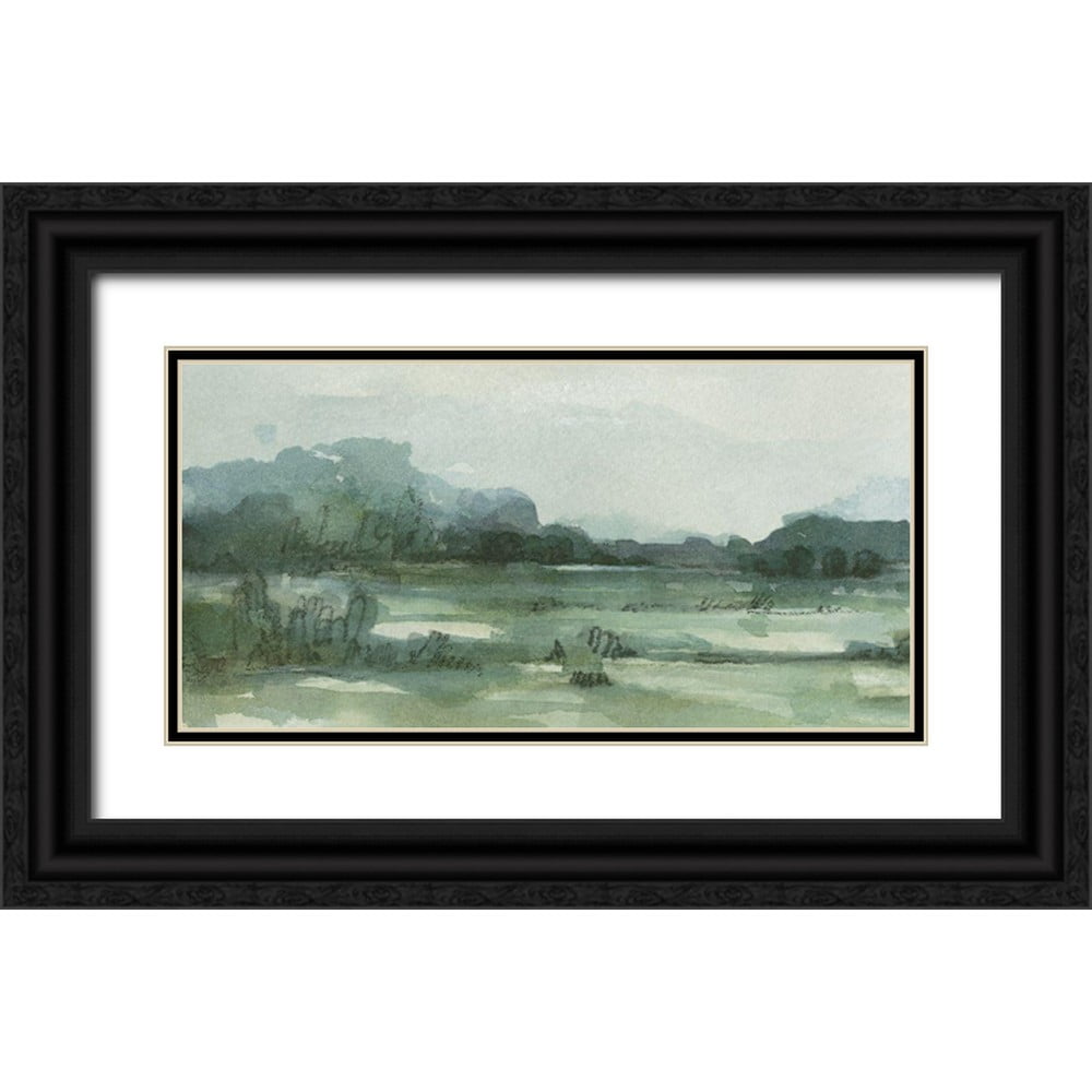 Caroline, Emma 14x9 Black Ornate Wood Framed with Double Matting Museum ...