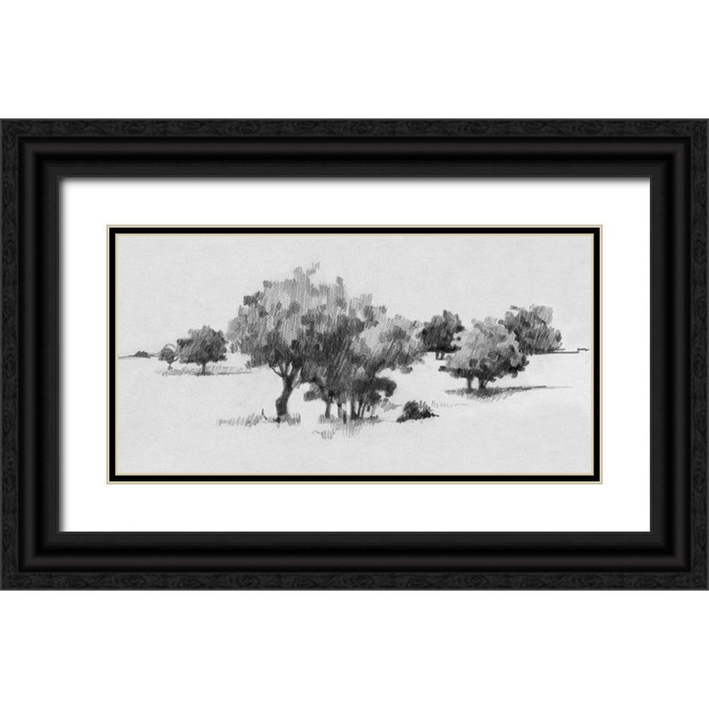 Caroline, Emma 14x9 Black Ornate Wood Framed with Double Matting Museum ...