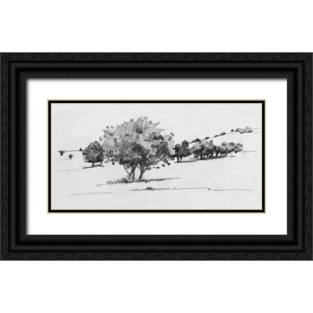 Caroline, Emma 24x14 Black Ornate Wood Framed with Double Matting ...