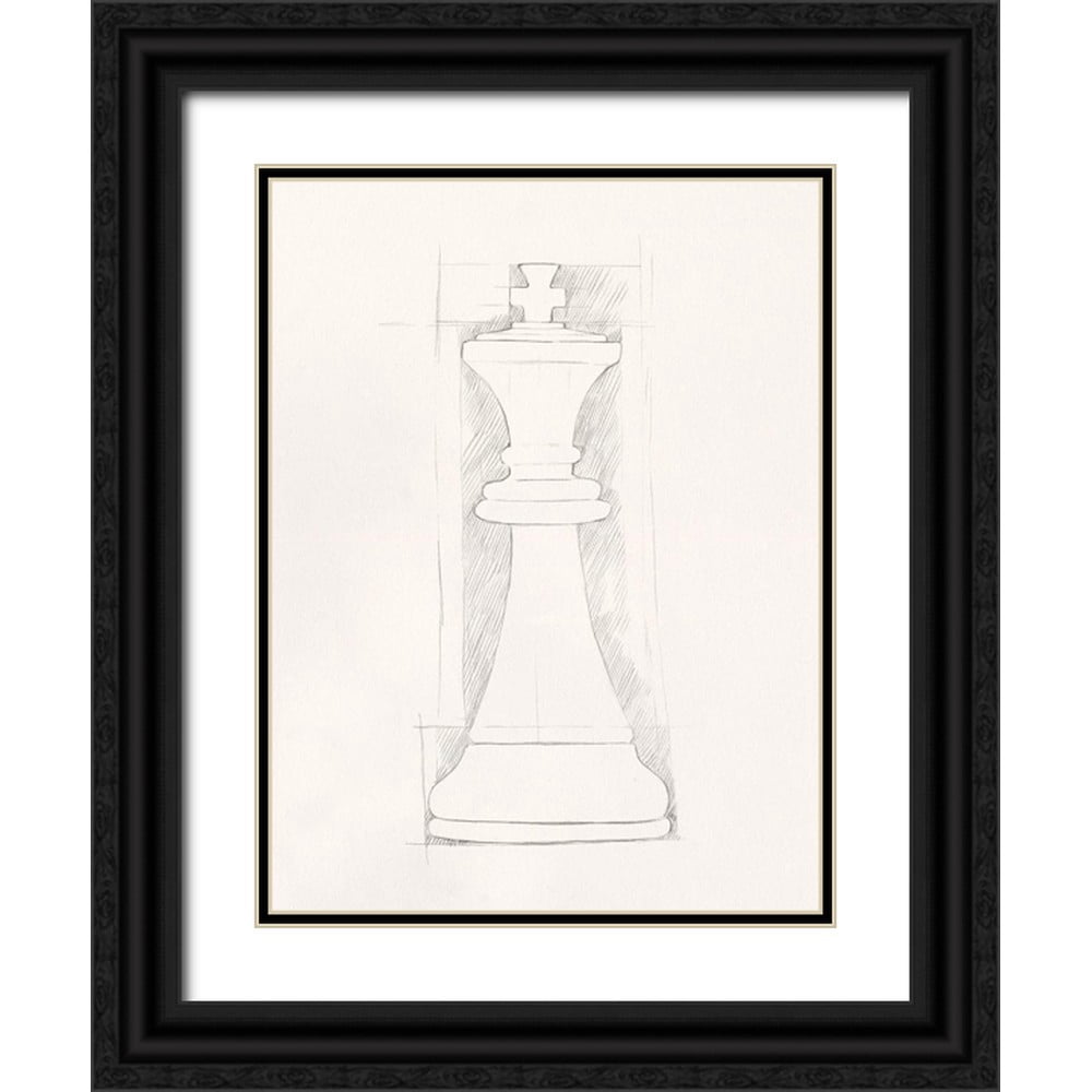 Caroline, Emma 25x32 Black Ornate Wood Framed with Double Matting ...