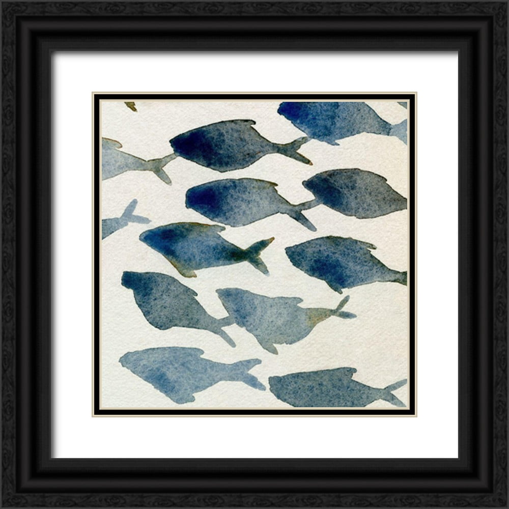 Caroline, Emma 26x26 Black Ornate Wood Framed with Double Matting ...