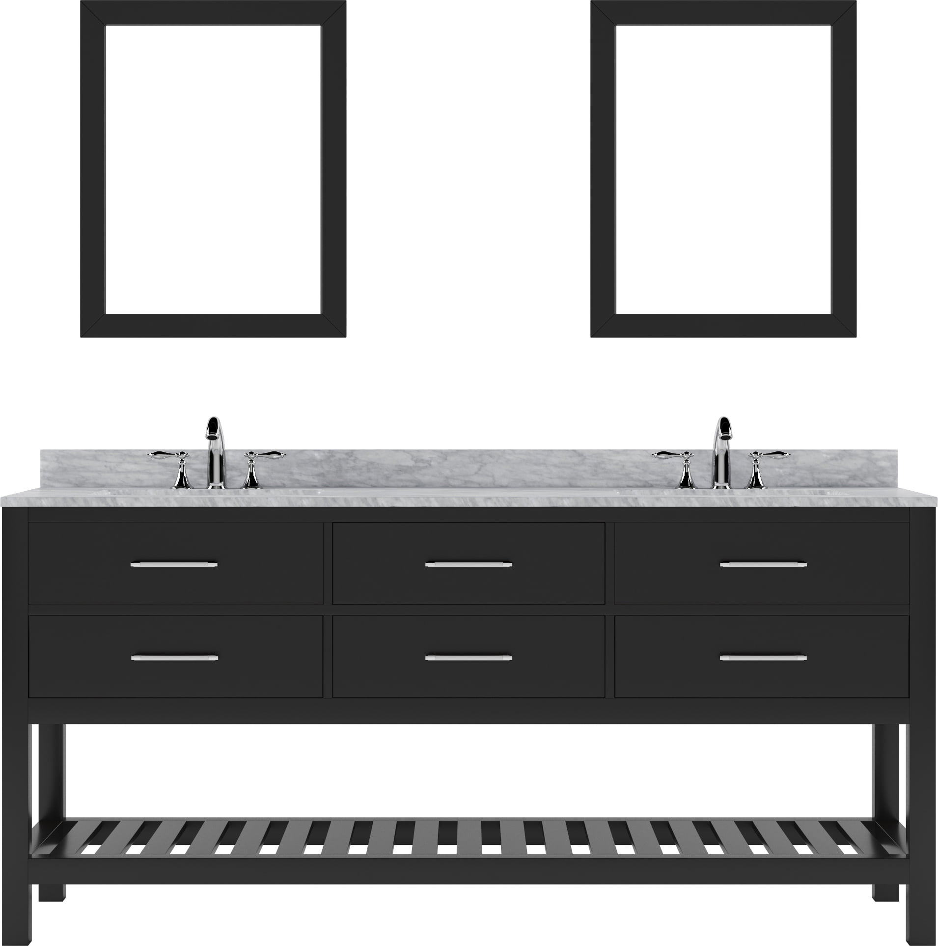 Caroline Estate 72" Double Bath Vanity in Espresso with White Marble ...