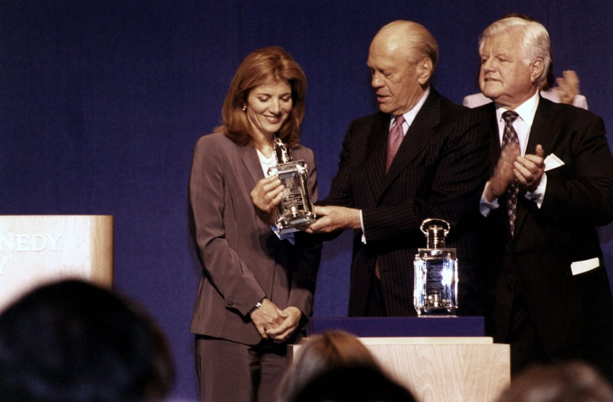 Caroline Kennedy And Senator Ted Kennedy Present Former President Ford ...