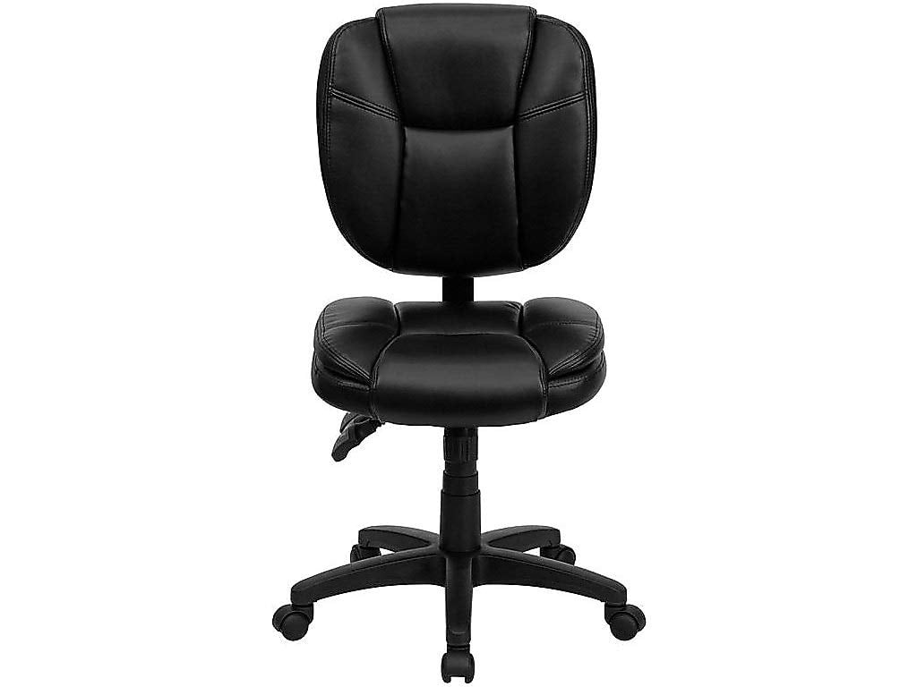 Caroline Mid-Back Black LeatherSoft Multifunction Swivel Ergonomic Task ...