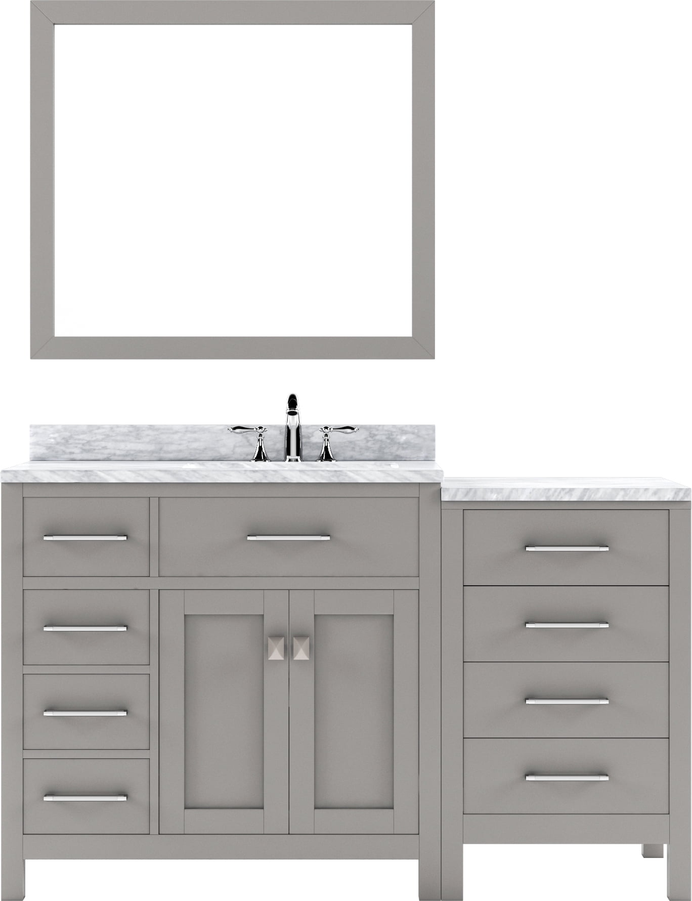 Caroline Parkway 57" Single Bath Vanity in Cashmere Gray with White ...