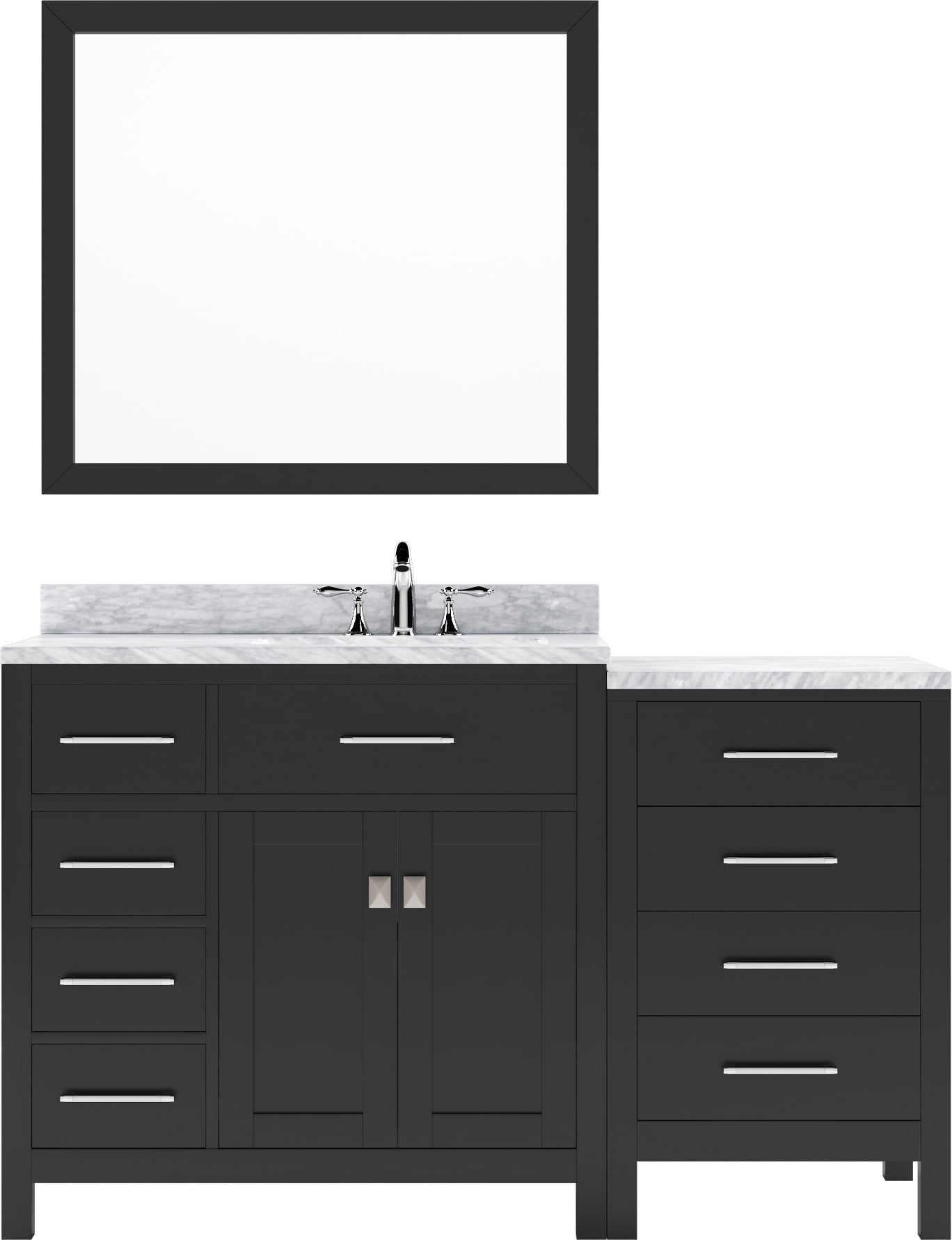Caroline Parkway 57" Single Bath Vanity in Espresso with White Marble ...