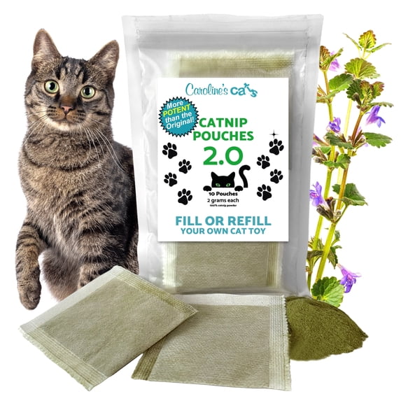 Caroline's Cats Organic Catnip Packets for Cat Toys 2.0 – More Potent ...
