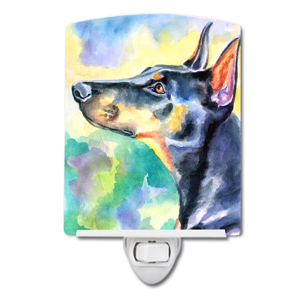 Caroline's Treasures 7372CNL Watercolor Doberman Ceramic Night Light ...