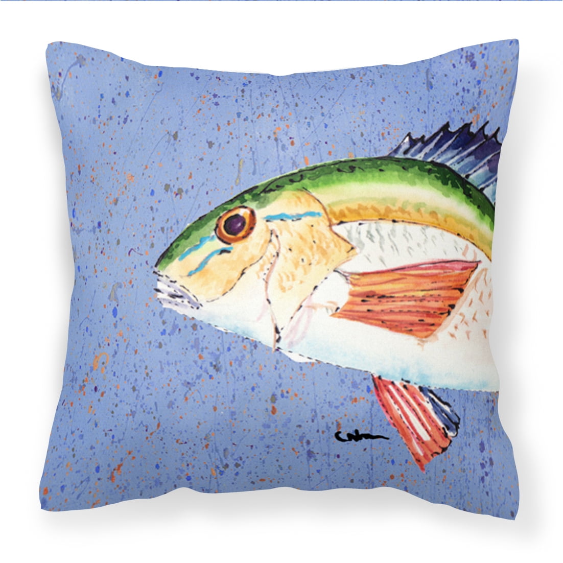 Caroline's Treasures 8534PW1414 Rainbow Trout on Blue Fabric Decorative ...