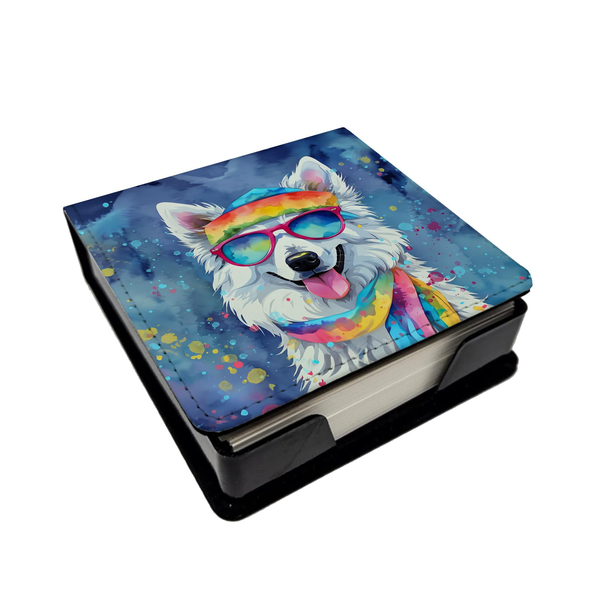 Caroline's Treasures American Eskimo Hippie Dawg PU Leather Note Paper ...