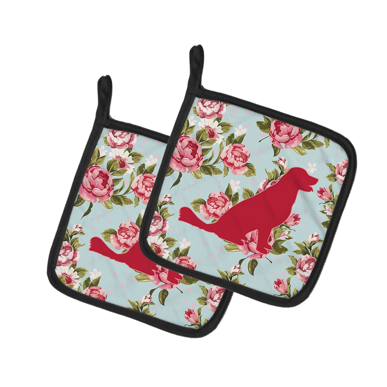 Caroline's Treasures BB1076-RS-BU-PTHD Labrador Shabby Chic Blue Roses ...