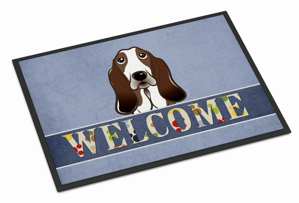 Caroline's Treasures BB1429MAT Basset Hound Welcome Door Mat, Indoor ...