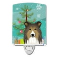 Caroline's Treasures BB1614CNL Christmas Tree and Sheltie Ceramic Night ...
