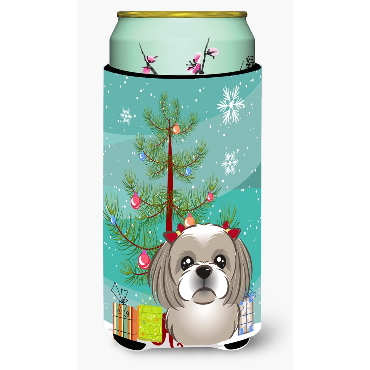 Caroline's Treasures BB1622TBC Christmas Tree and Gray Silver Shih Tzu ...