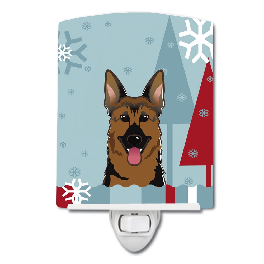 Caroline's Treasures BB1707CNL Winter Holiday German Shepherd Ceramic ...