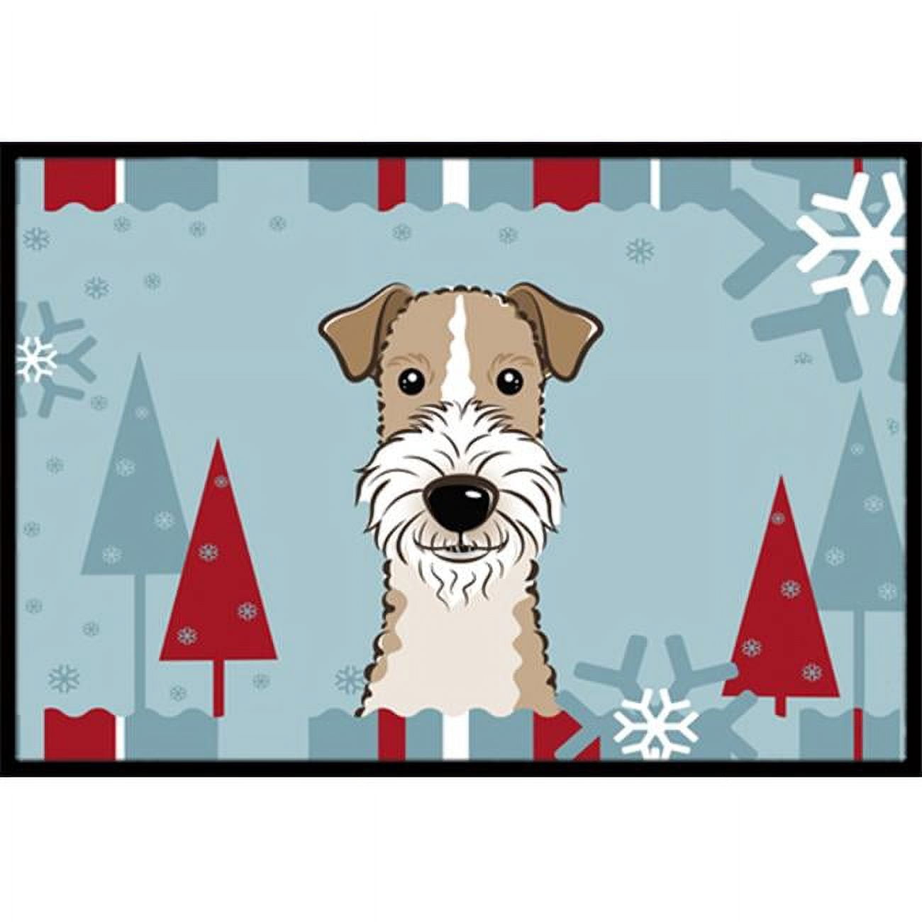 Caroline's Treasures BB1743MAT Winter Holiday Wire Haired Fox Terrier ...