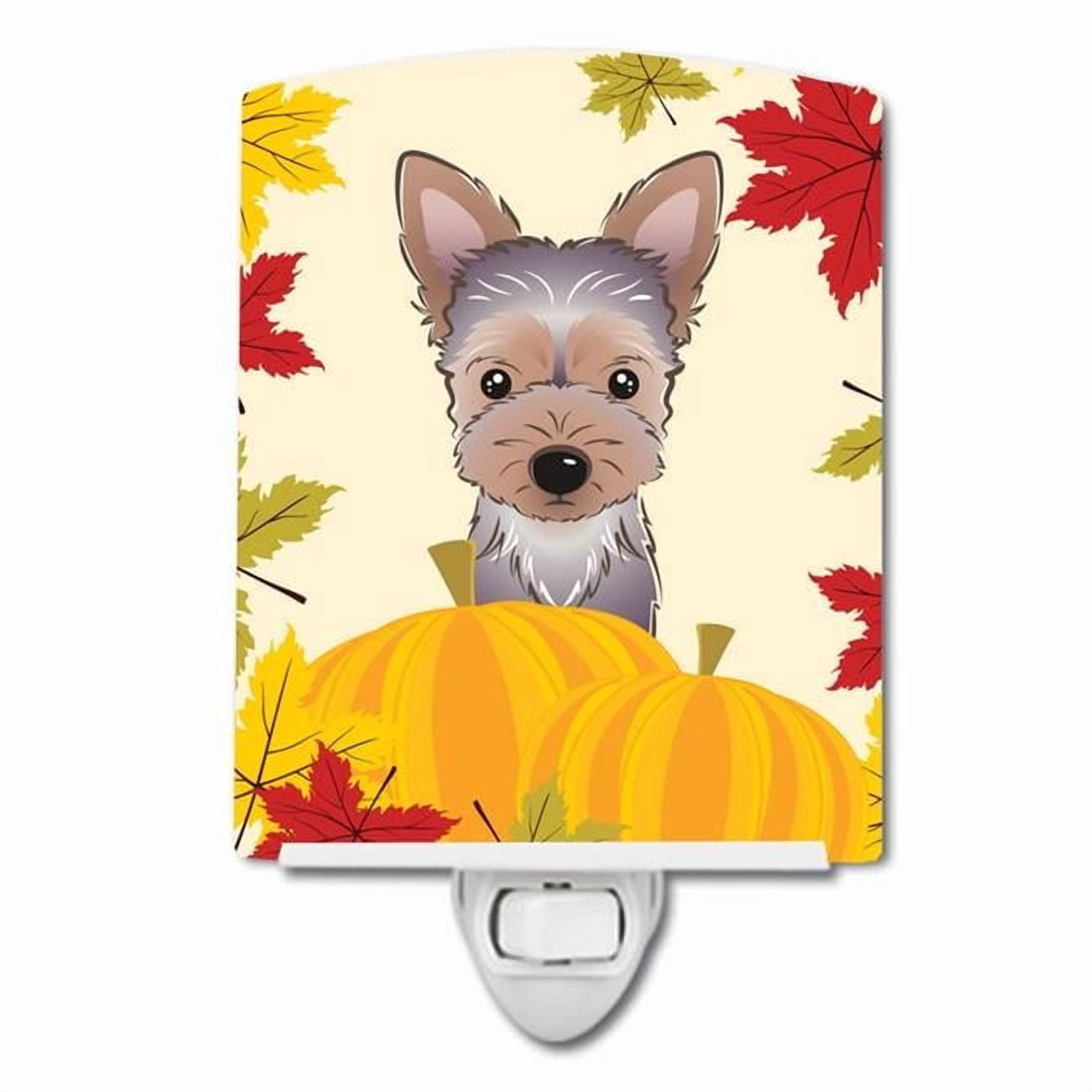 Caroline's Treasures BB2038CNL Yorkie Puppy Thanksgiving Ceramic Night ...