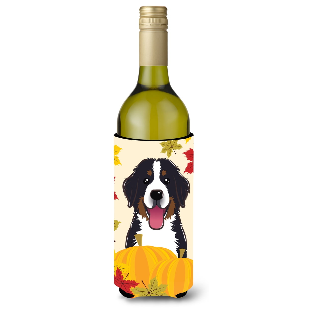 Caroline's Treasures BB2043LITERK Bernese Mountain Dog Thanksgiving Wine Bottle Hugger, Wine ...