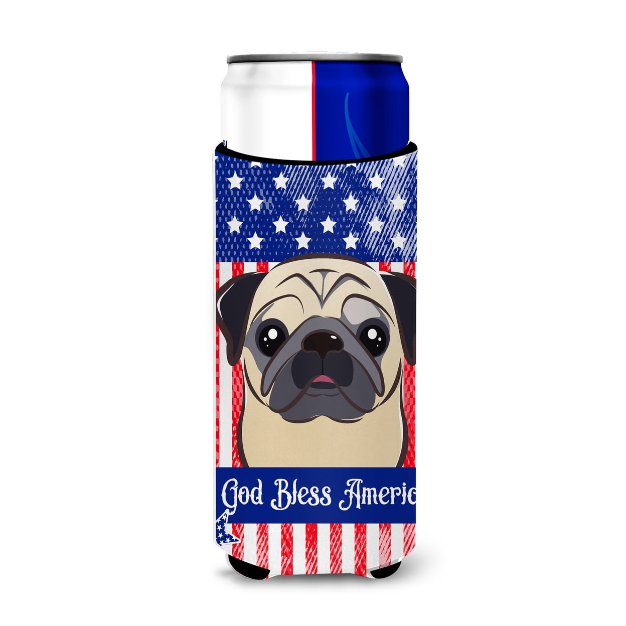 Caroline's Treasures BB2192MUK American Flag and Fawn Pug Ultra Hugger ...