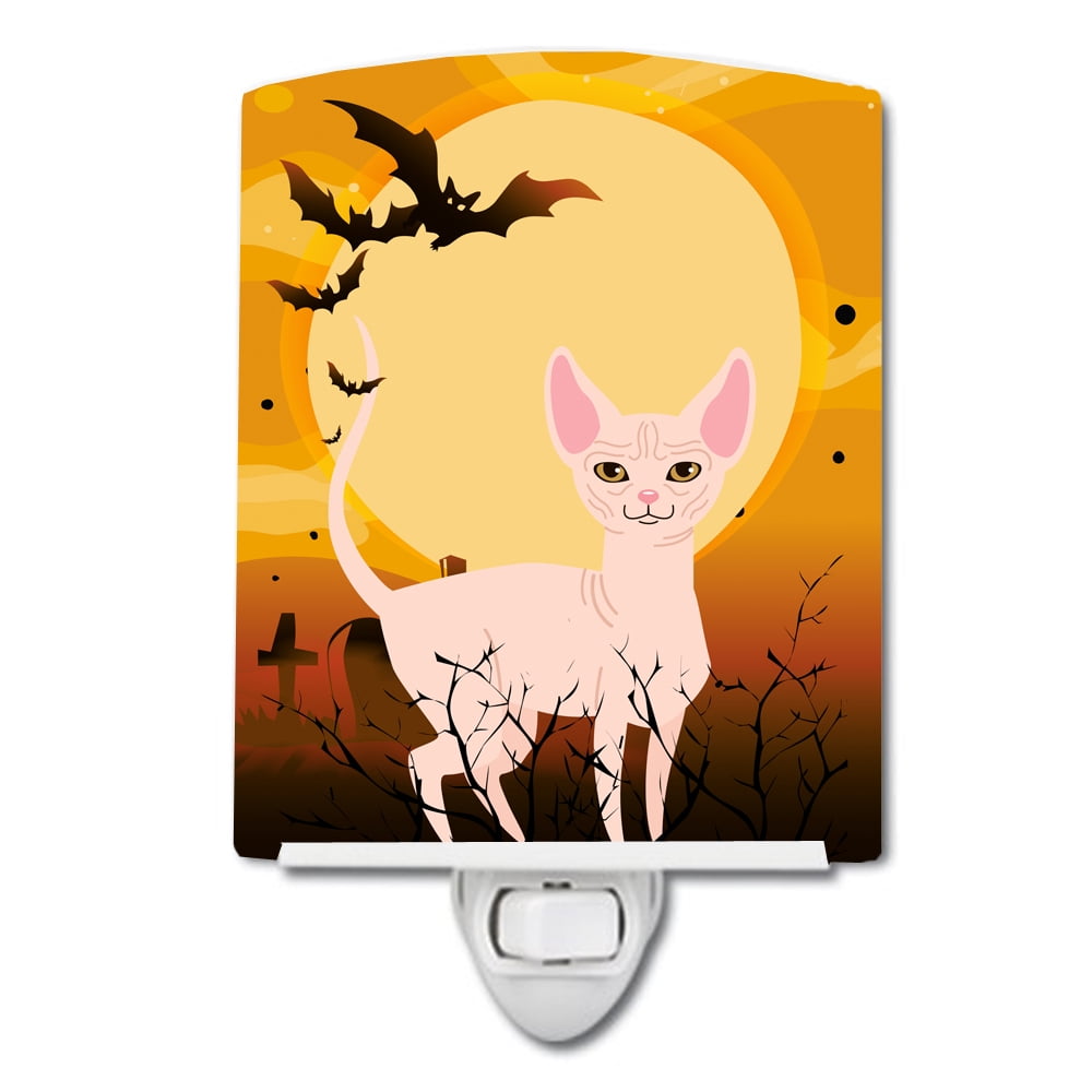 Caroline's Treasures BB4457CNL Halloween Sphynx Cat Ceramic Night Light ...