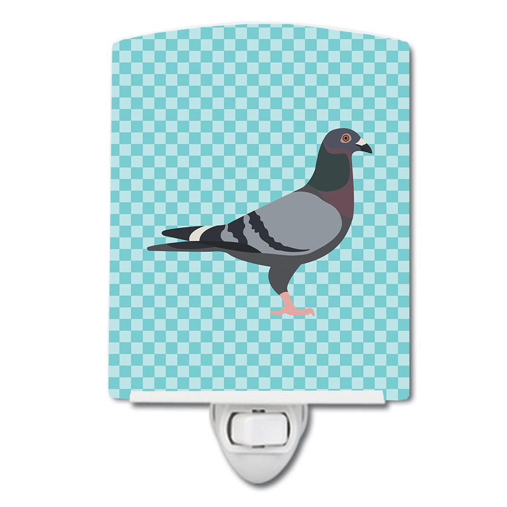 Caroline's Treasures BB8125CNL Racing Pigeon Blue Check Ceramic Night ...