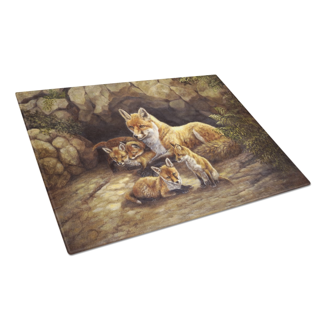 Caroline's Treasures BDBA0169LCB Fox Family Foxes by the Den Glass ...