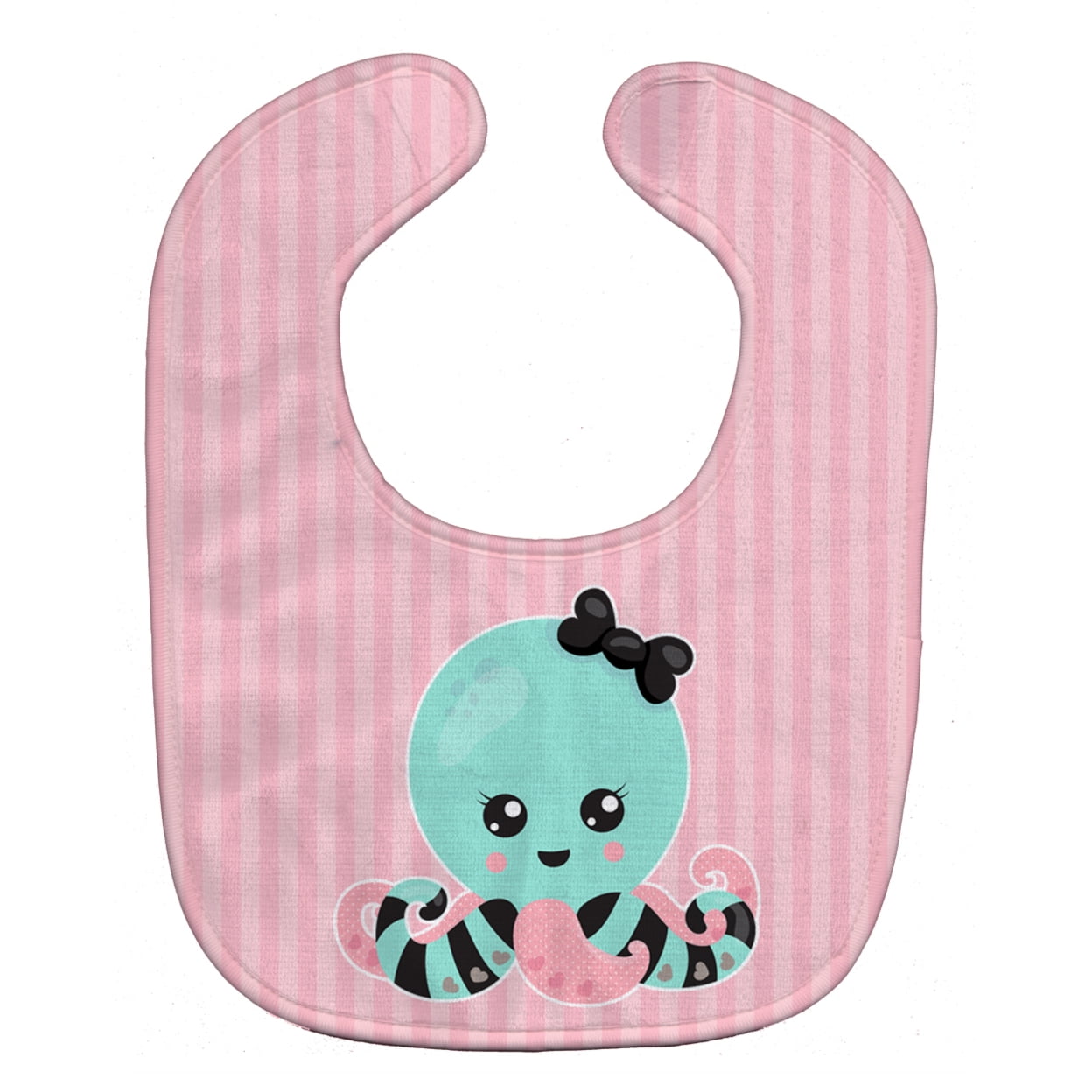 Caroline's Treasures Baby Bib, Fancy Octopus, Pink Stripe - Walmart.com