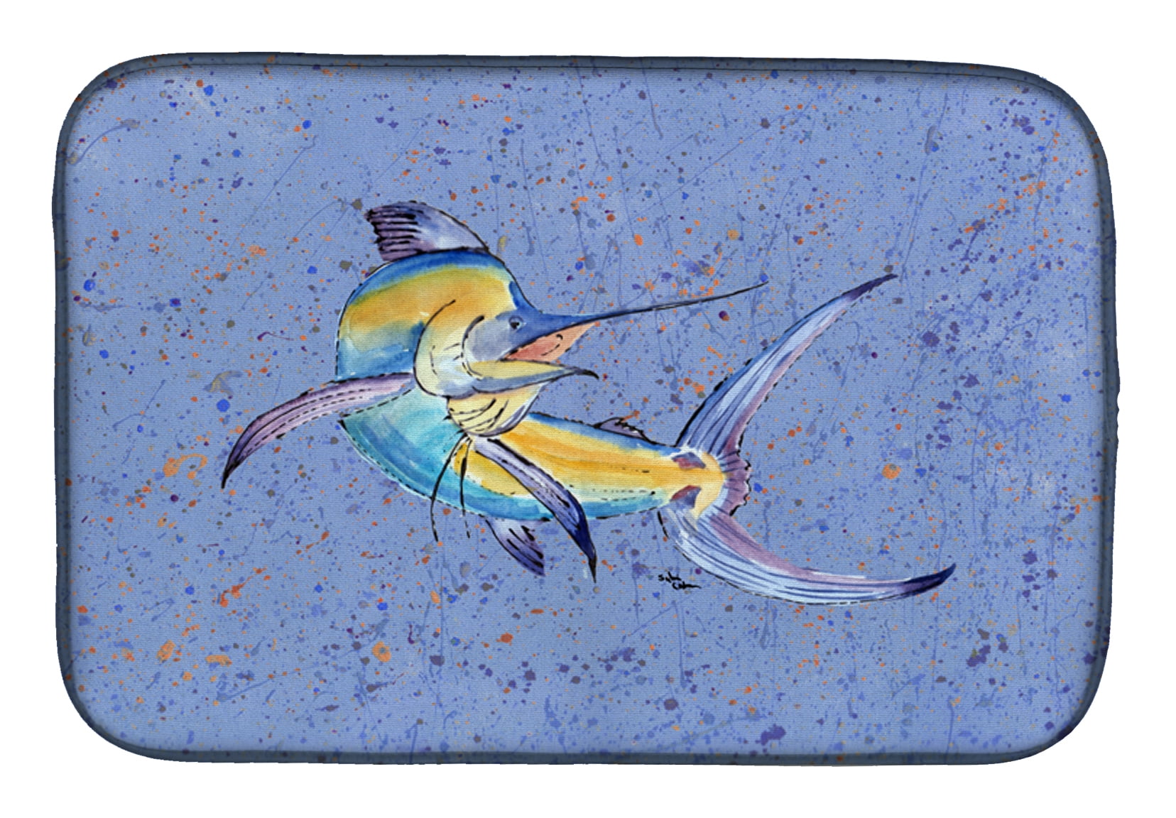 Caroline's Treasures Blue Marlin Dish Drying Mat - Walmart.com