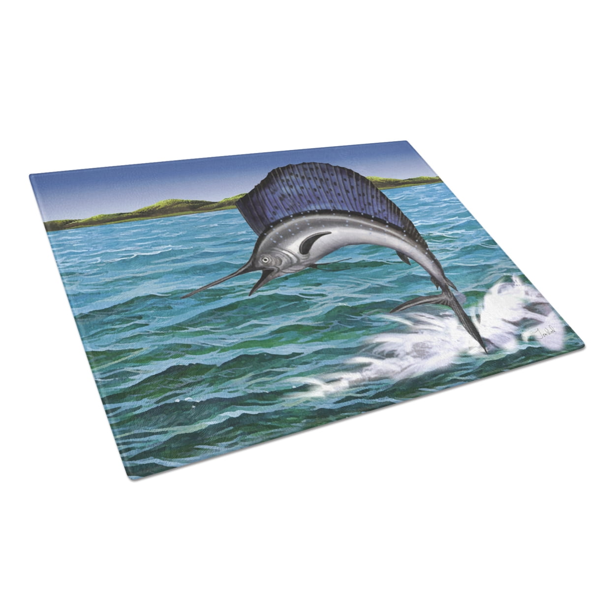 Caroline's Treasures Blue Marlin Glass Cutting Board Large - Walmart.com