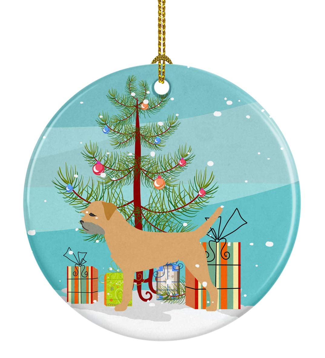 Caroline's Treasures Border Terrier Merry Christmas Tree Ceramic ...