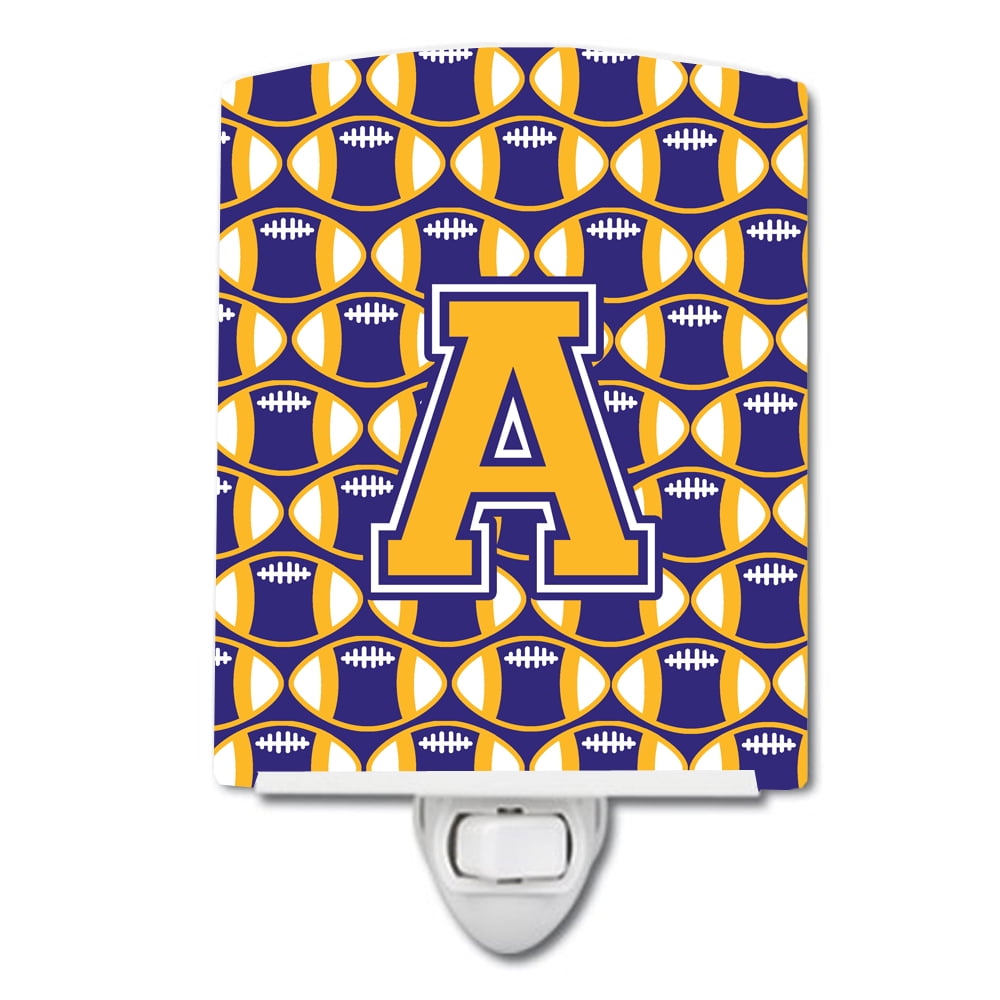 Caroline's Treasures CJ1064-ACNL Letter A Football Purple and Gold ...